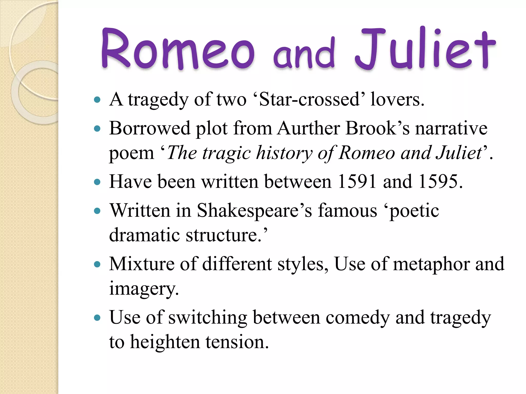 Romeo and Juliet by William Shakespeare. A tragedy of two Star-Crossed ...