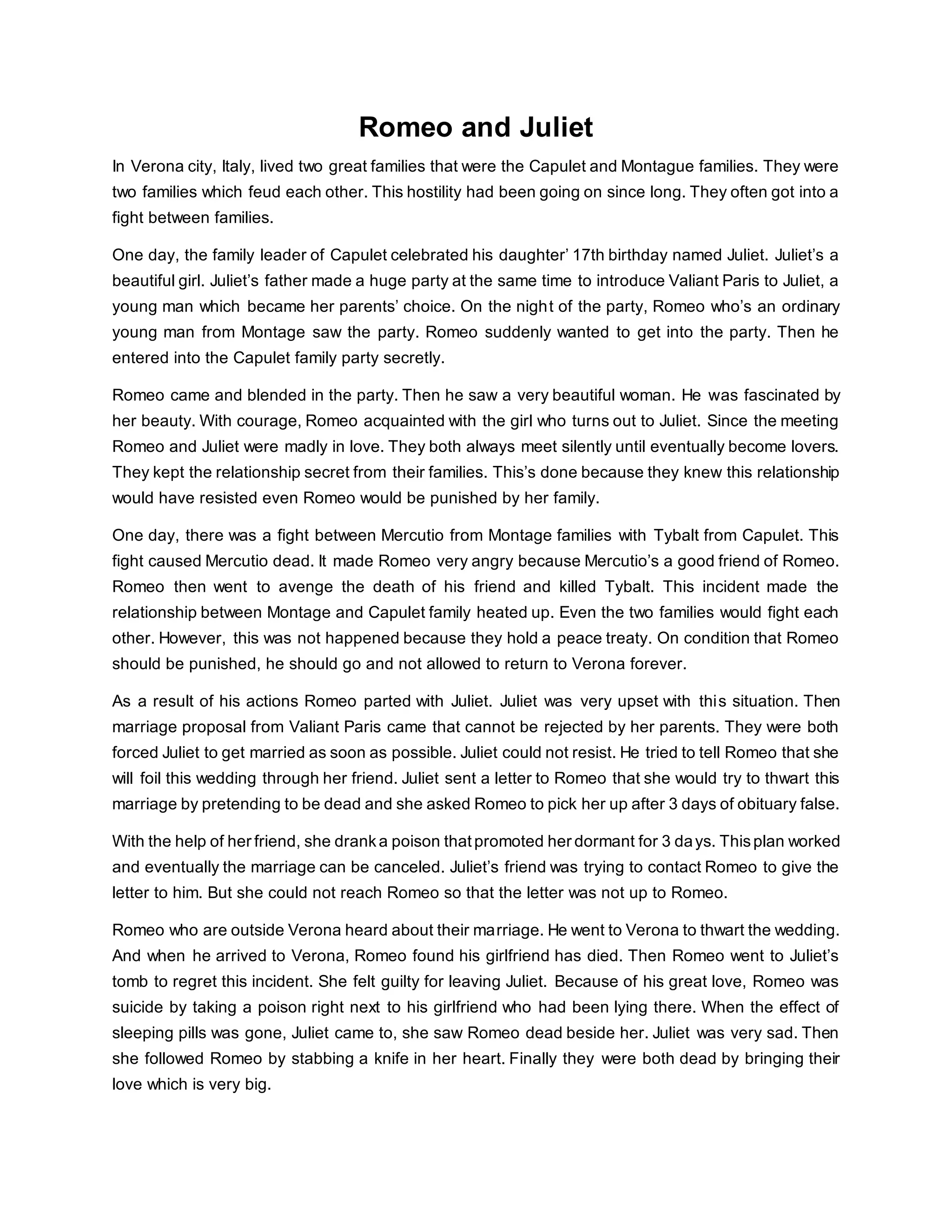 Romeo and juliet | DOCX