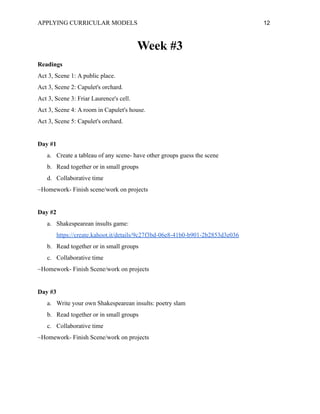 Romeo and Juliet Lesson Plan | PDF