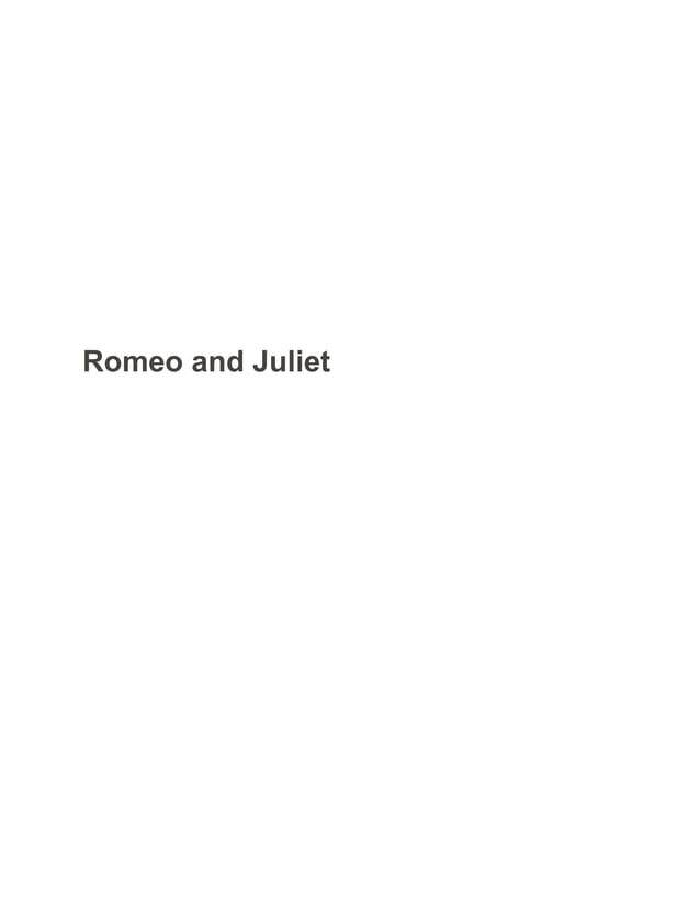 Romeo and juliet sample paper - essay | PDF