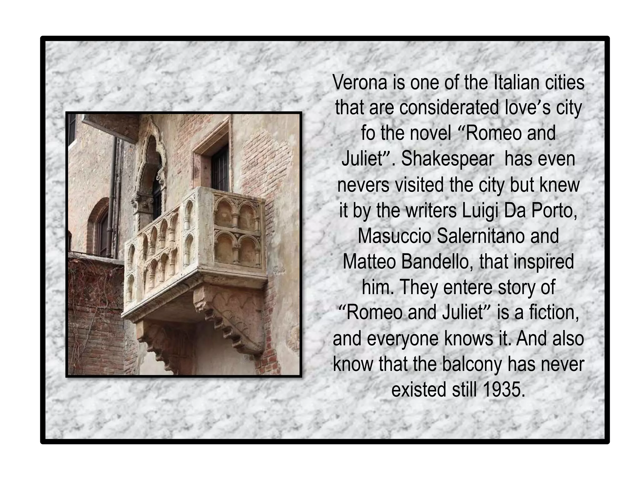 Romeo and juliet w.shakespeare-verona | PPT
