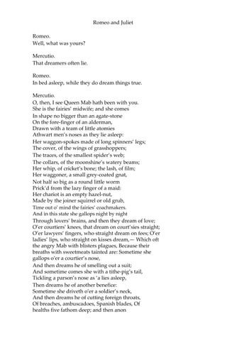 William Shakespeare Romeo And Juliet Poem