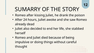 Romeo and Juliet story and literary elements | PPT