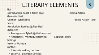 Romeo and Juliet story and literary elements | PPTX