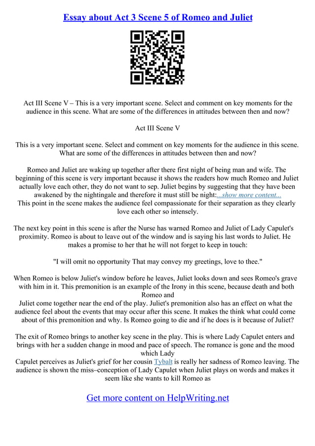 Romeo And Juliet 5 Paragraph Essay | PDF