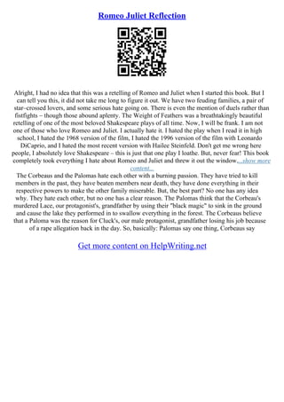 Romeo And Juliet 5 Paragraph Essay | PDF | Parenting Teens | Parenting