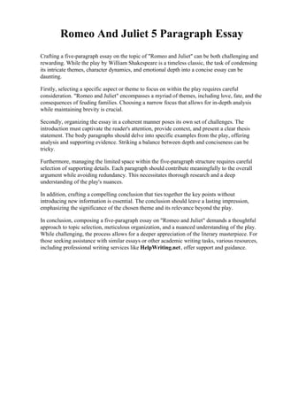 Romeo And Juliet 5 Paragraph Essay.pdf
