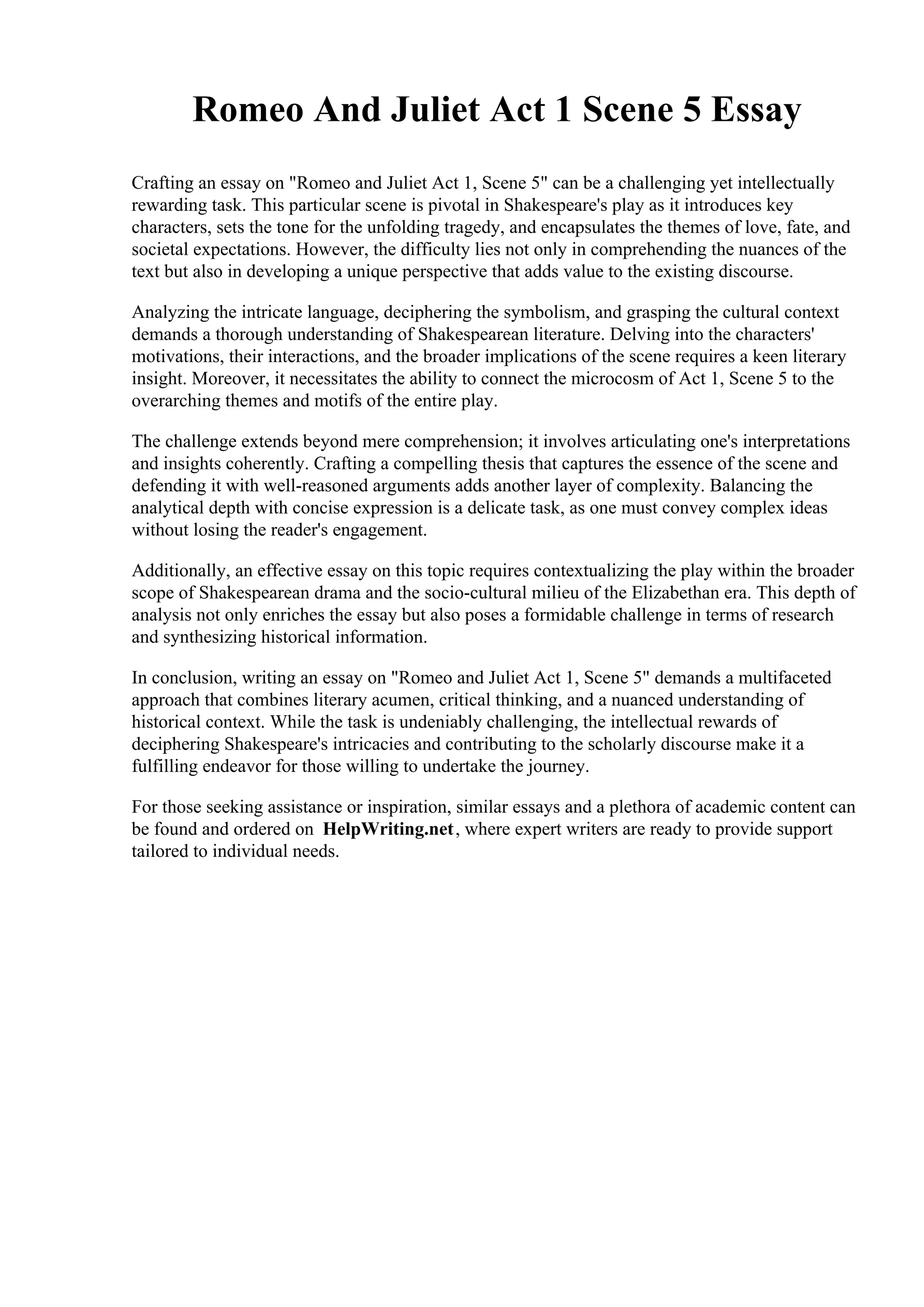Romeo And Juliet Act 1 Scene 5 Essay.pdf