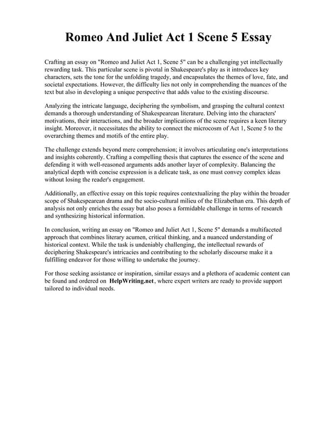 Romeo And Juliet Act 1 Scene 5 Essay.pdf