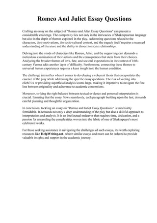 Romeo And Juliet Essay Questions.pdf