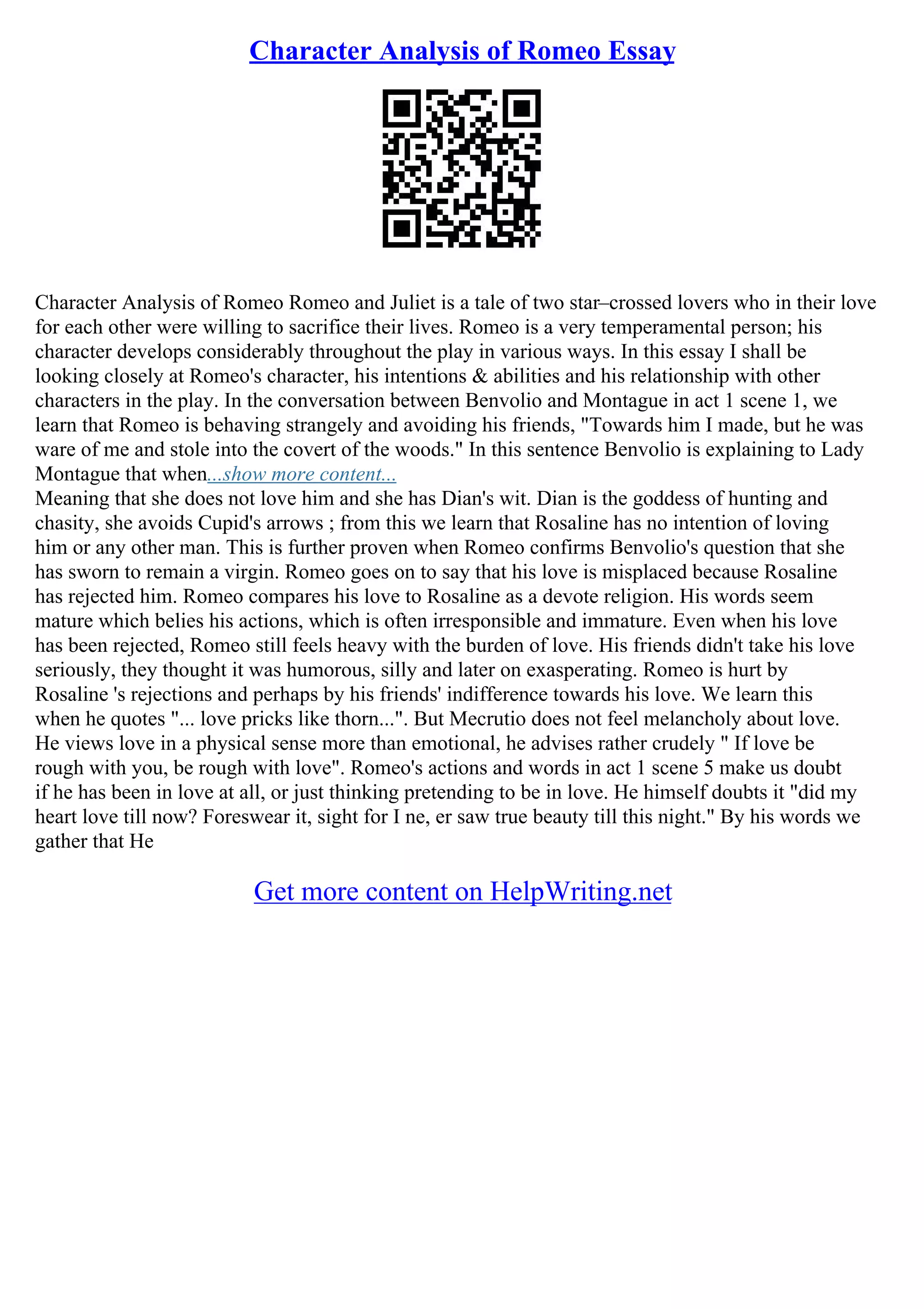 Romeo And Juliet Introduction Essay | PDF