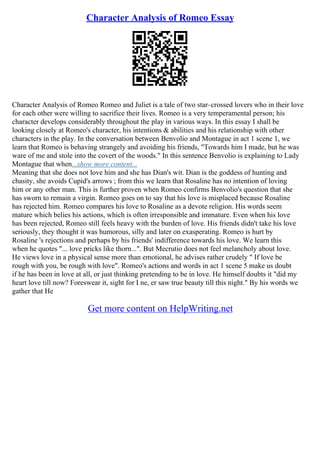 Romeo And Juliet Introduction Essay | PDF