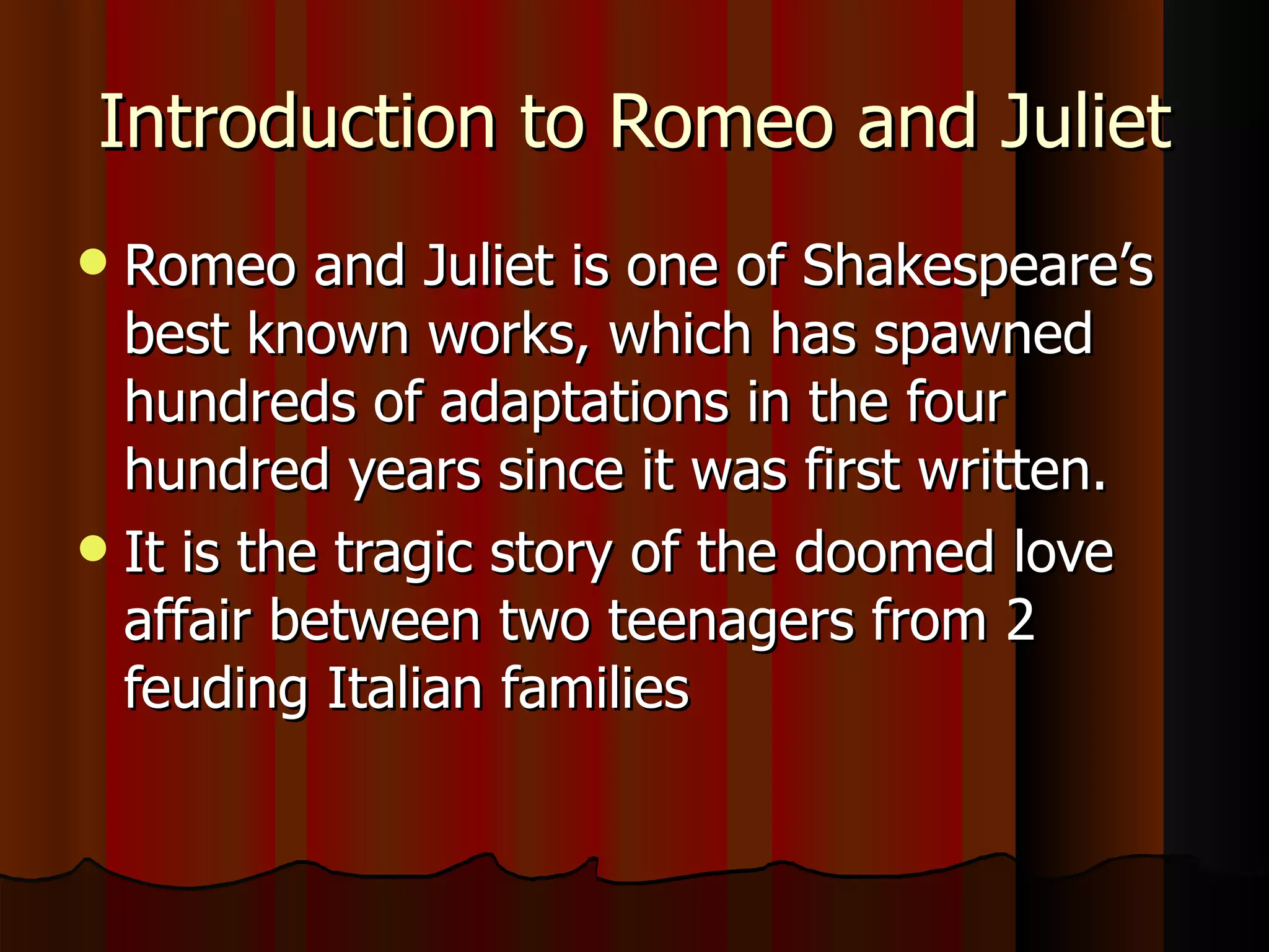 Romeo and juliet introduction powerpoint | PPT
