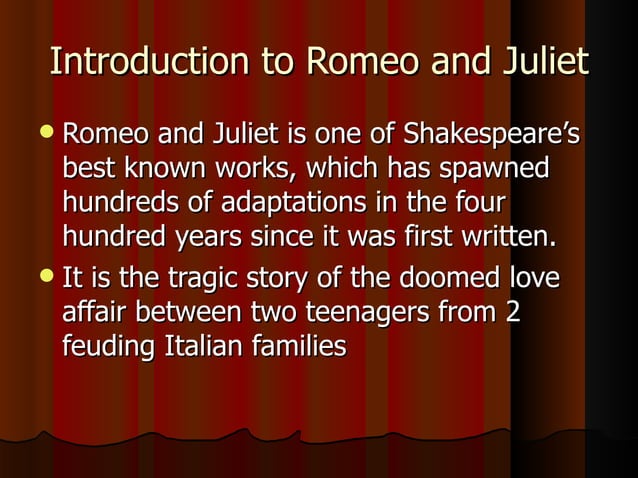 Romeo and juliet introduction powerpoint | PPT