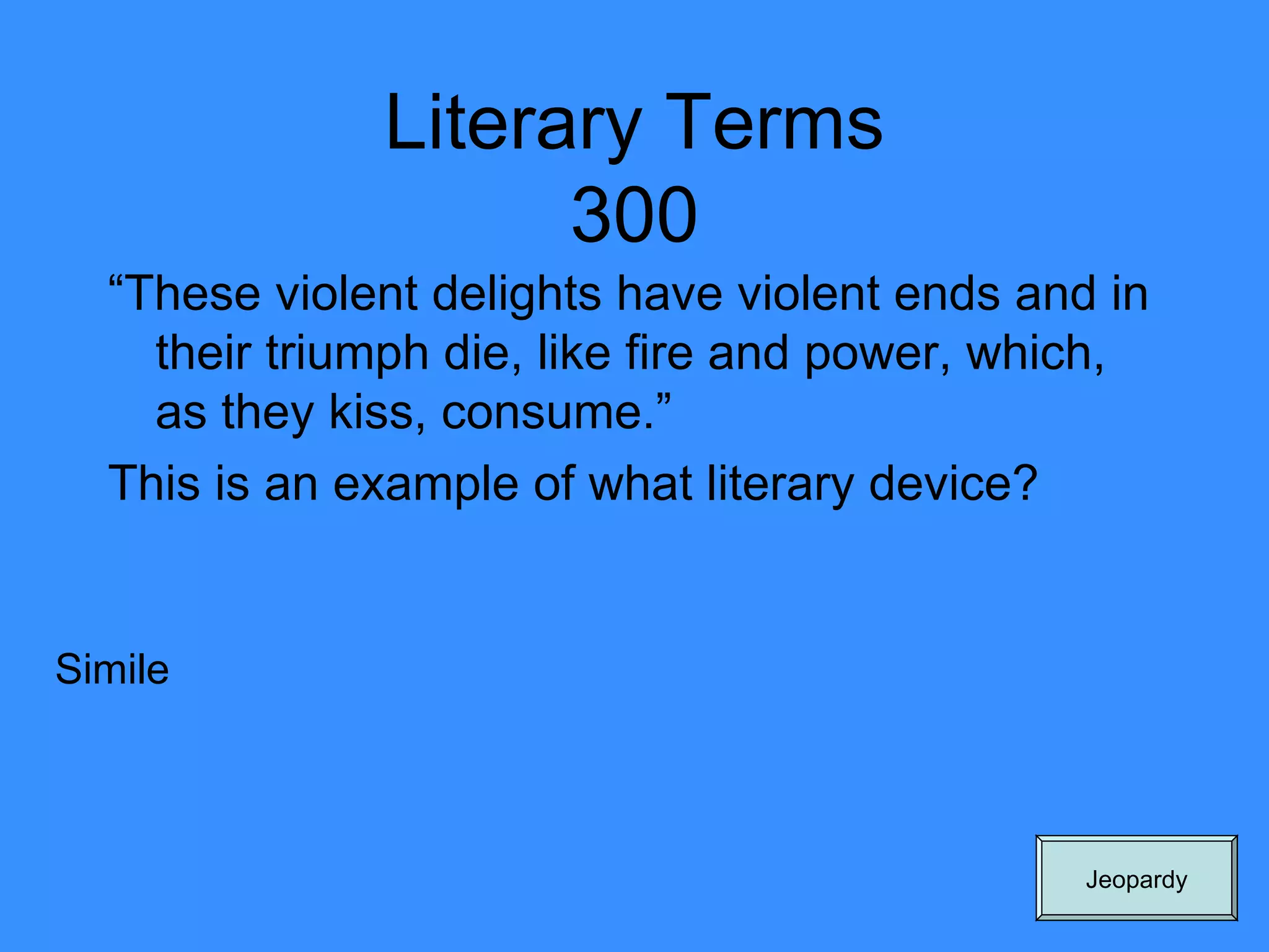 Romeo and juliet jeopardy | PPT