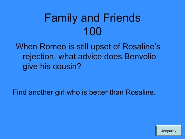 Romeo and juliet jeopardy | PPT