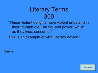 Romeo and juliet jeopardy | PPT