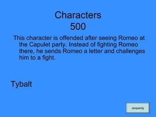 Romeo and juliet jeopardy | PPT