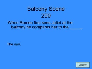 Romeo and juliet jeopardy | PPT