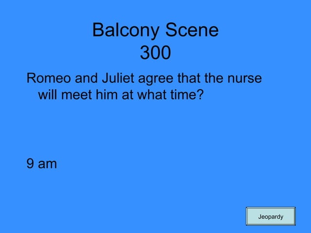 Romeo and juliet jeopardy | PPT