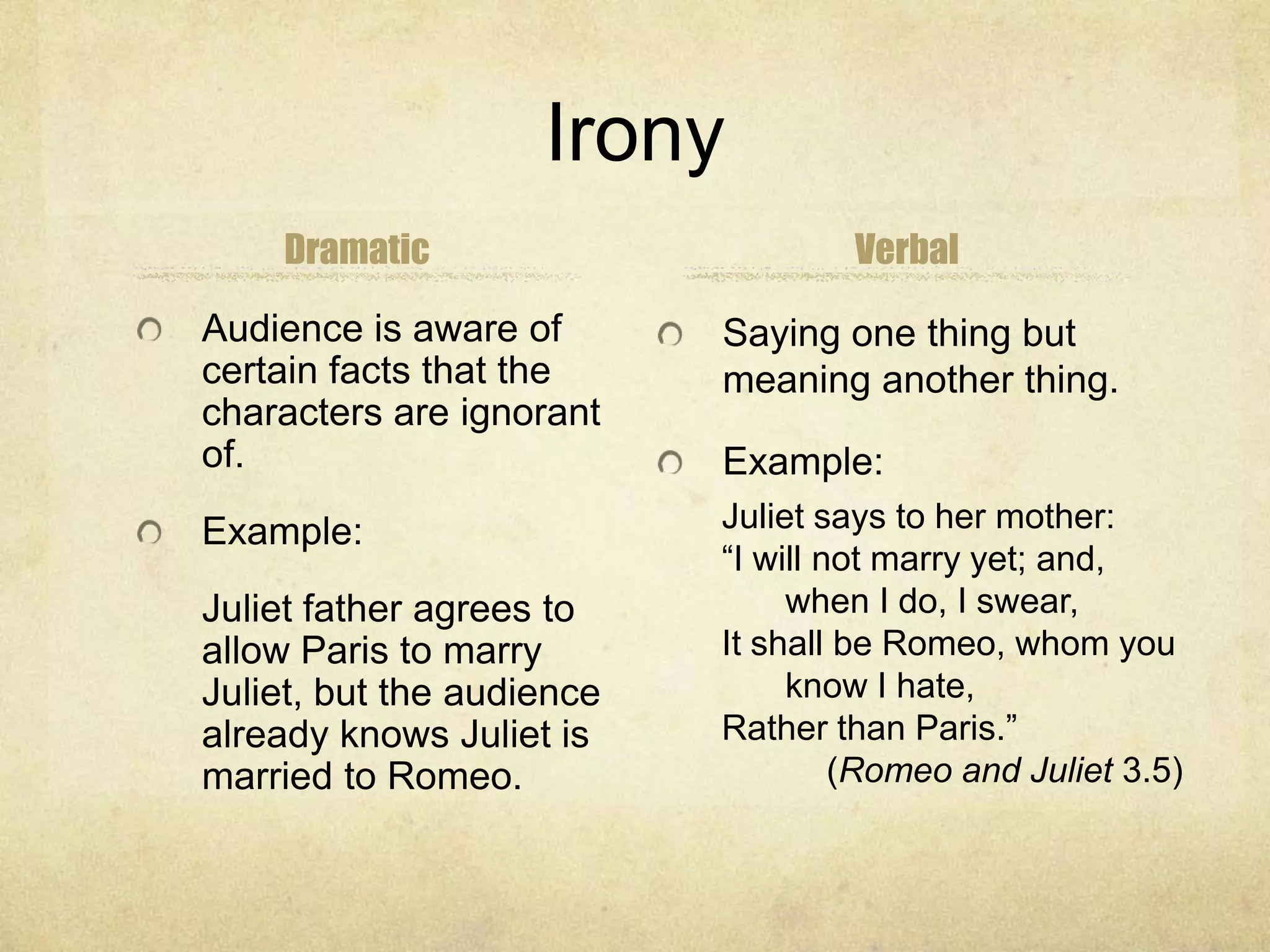 Romeo and Juliet Lit Terms and Examples | PPTX