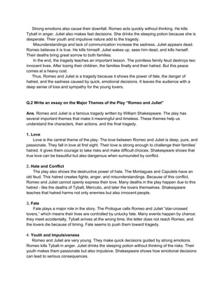 In-Depth Analysis of Shakespeare's Romeo and Juliet: Themes, Characters ...