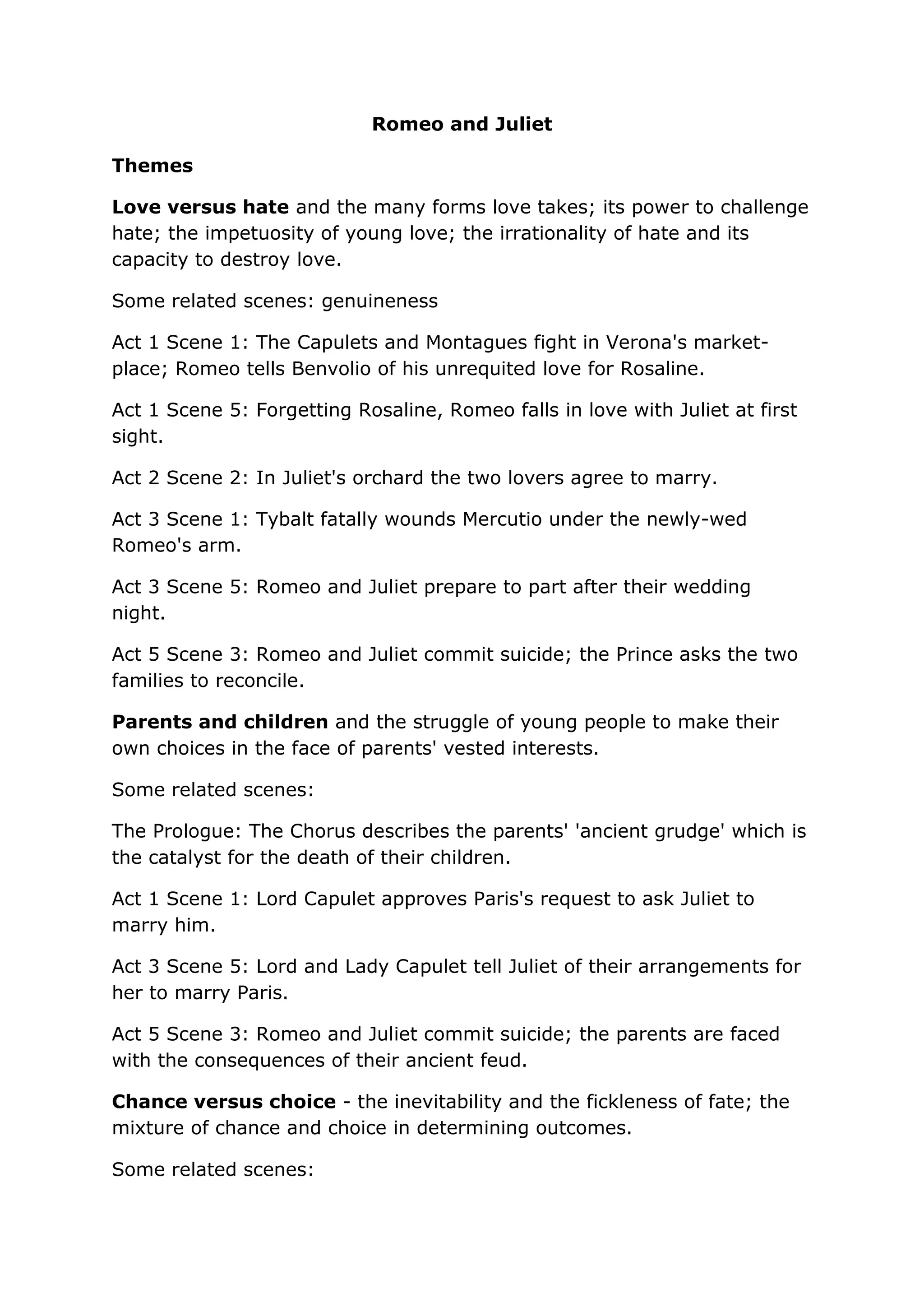 Romeo and juliet notes from royal shakespeare company | PDF