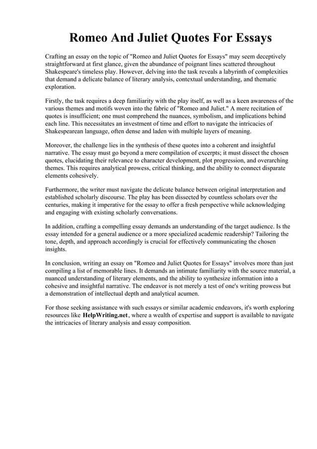 Romeo And Juliet Quotes For Essays.pdf