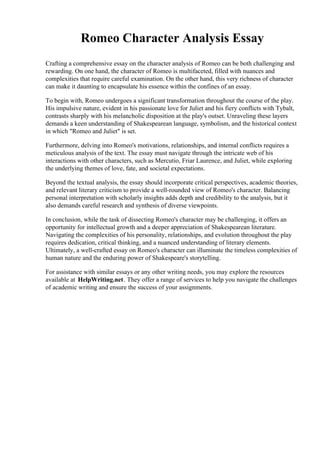 Romeo Character Analysis Essay.pdf