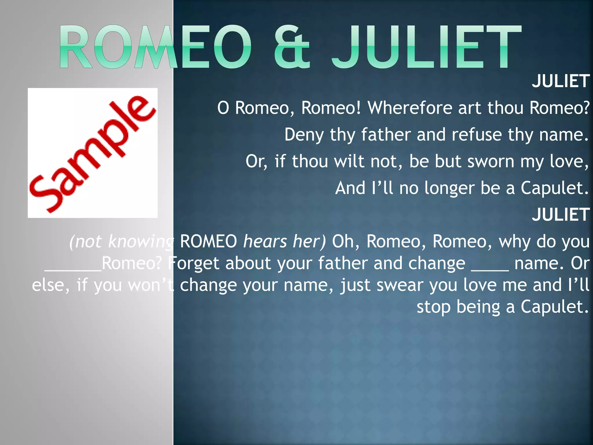 Romeo and juliet | PPTX