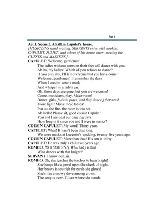 Play Scripts Romeo And Juliet