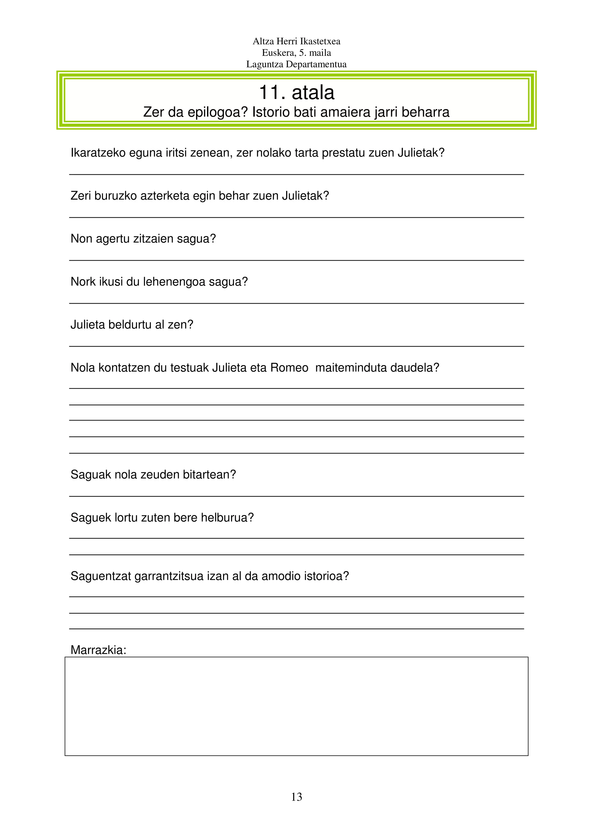 Romeo Julieta eta saguak | PDF