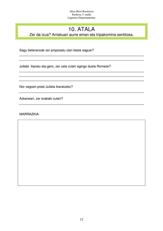 Romeo Julieta eta saguak | PDF