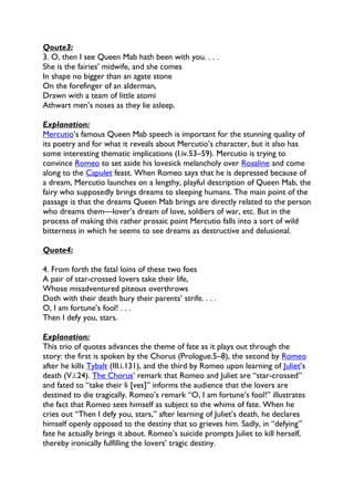 Romeo & juliet important quotes explained | PDF