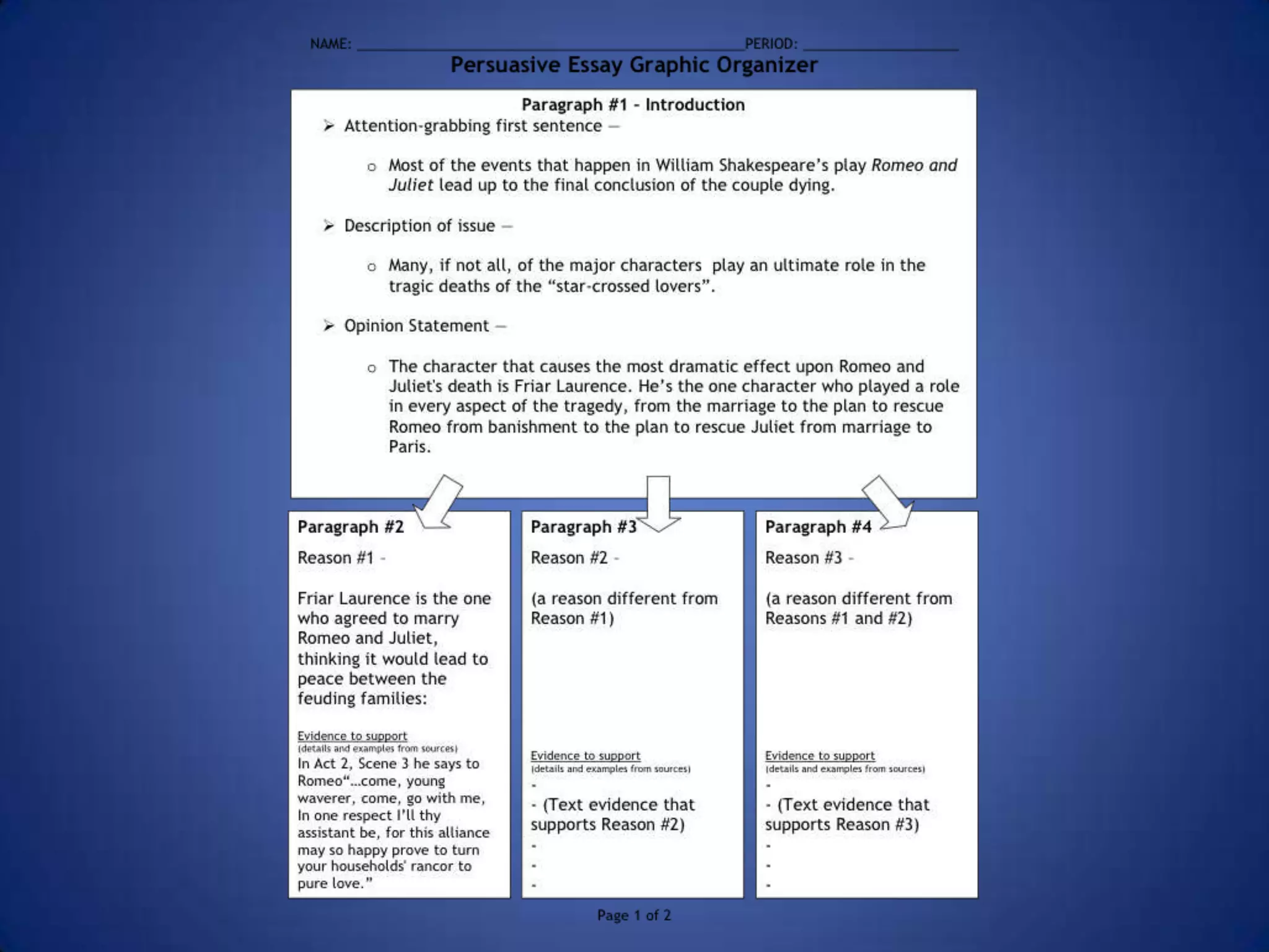 Romeo & juliet—persuasive_essay_model | PPT