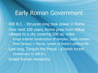 Rome Origins And Early Republic | PPT