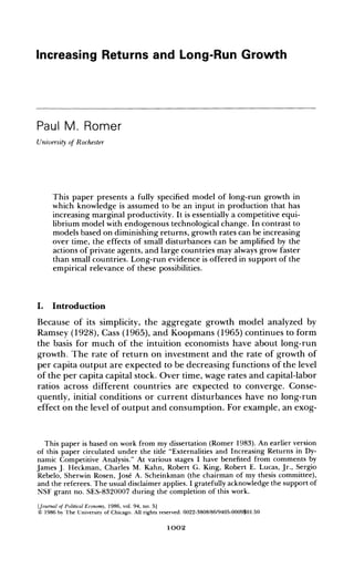Romer1986 | PDF