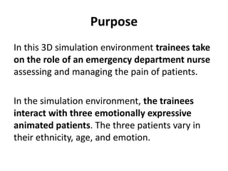 A Nursing Simulation: Emergency Department Pain Management | PDF