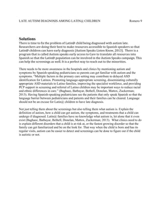 Late Autism: Latin@ Children | PDF