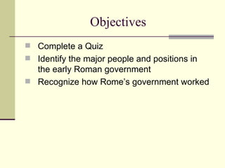 Rome's Government | PPT