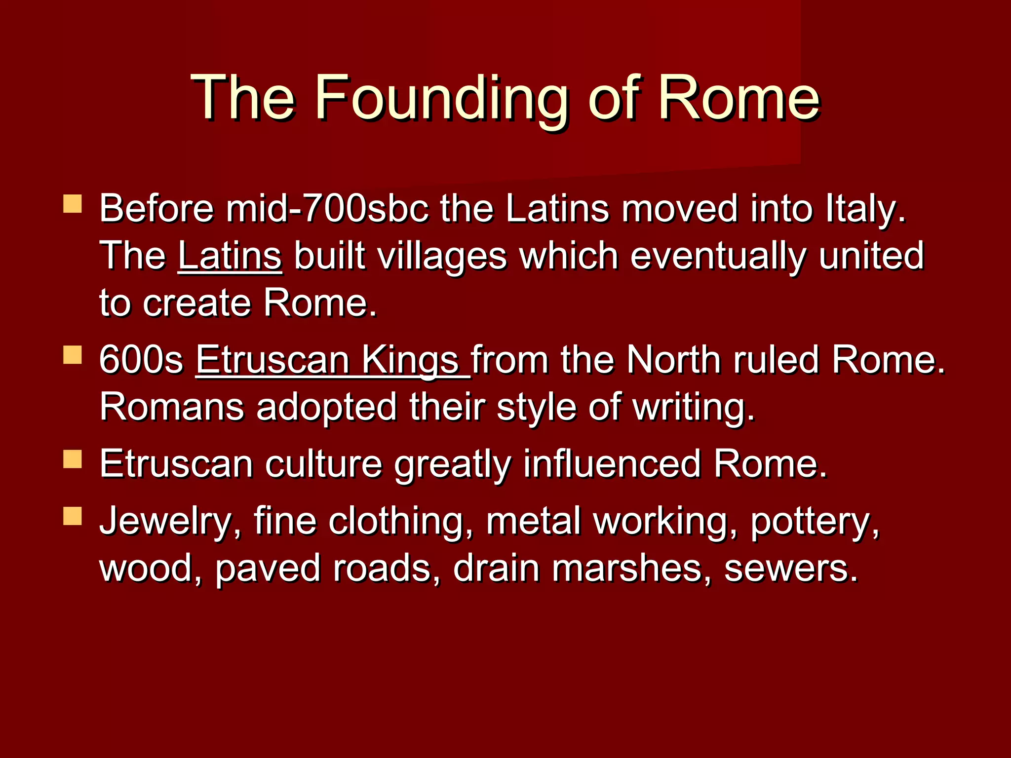 Founding of Roman Republic - Notes#1 | PPT