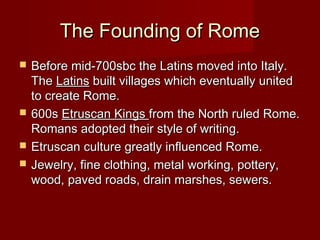 Founding of Roman Republic - Notes#1 | PPT
