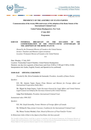 Rome statute - 25th anniversary. | PDF