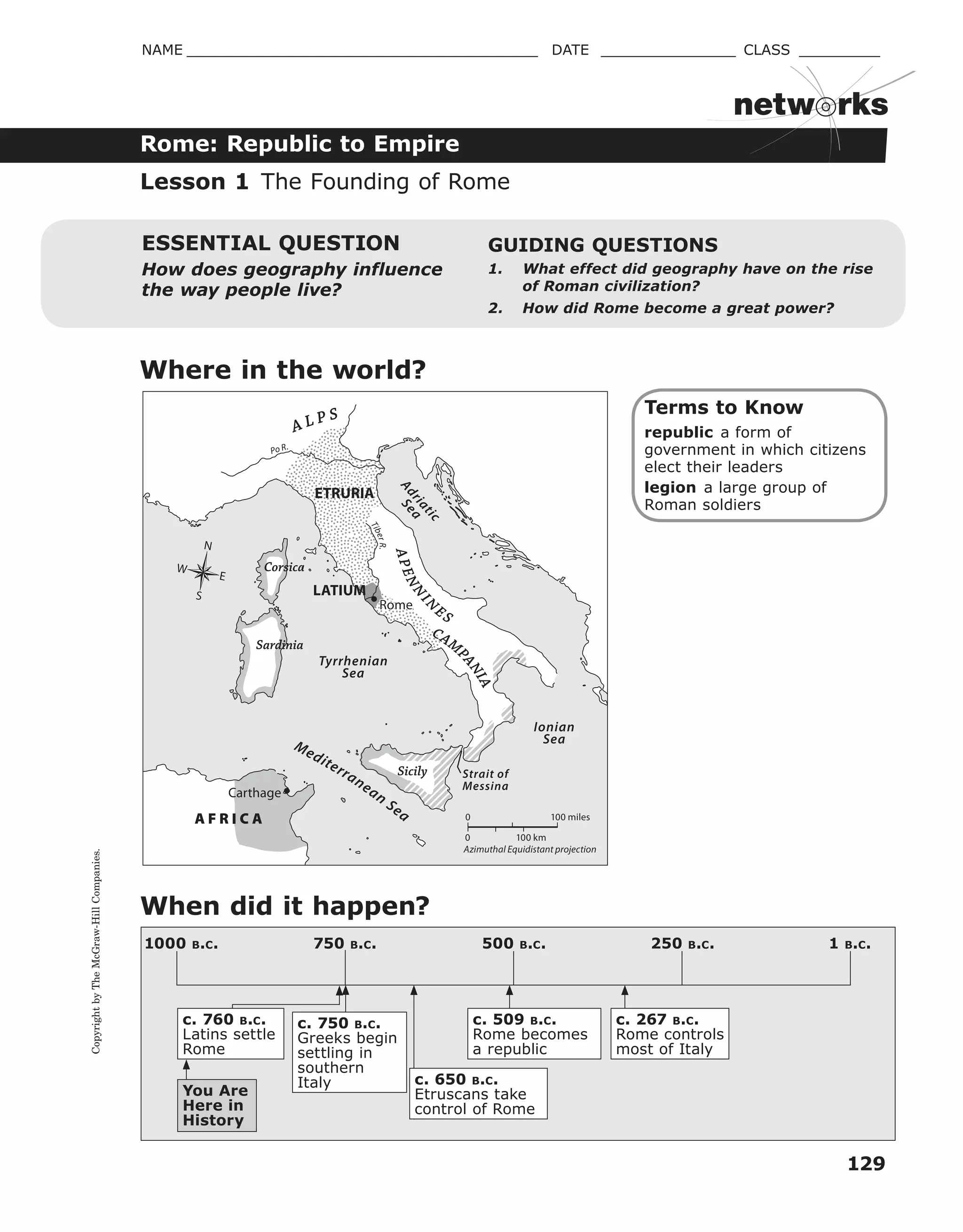Rome workbook lessons 1 4 | PDF