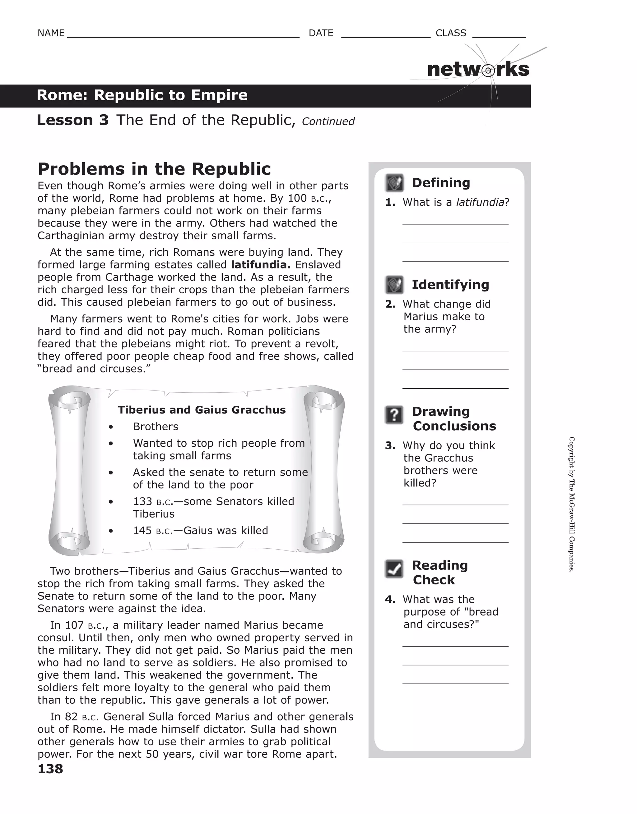 Rome workbook lessons 1 4 | PDF