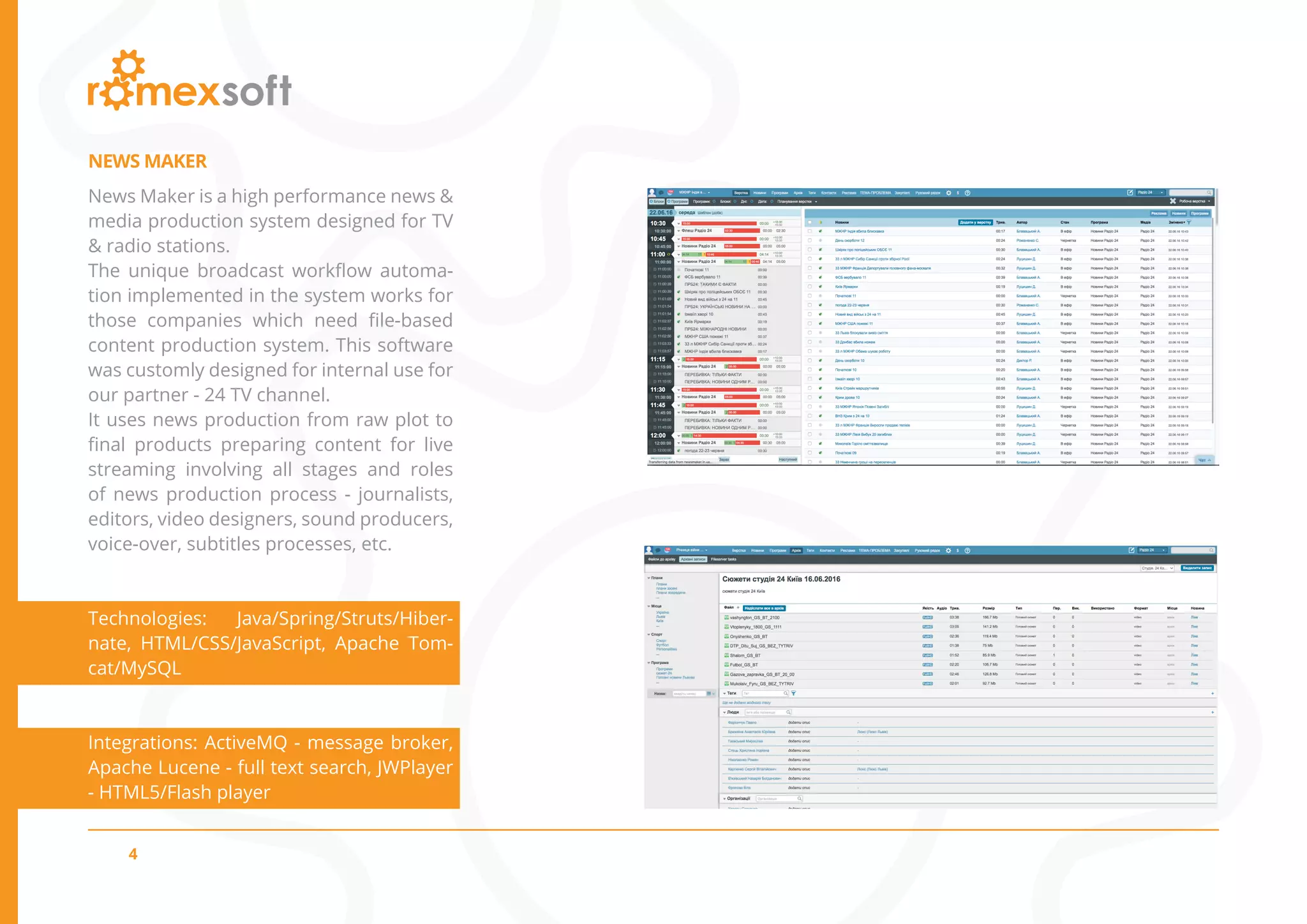 Romexsoft' projects | PPT