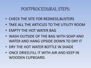 HOT APPLICATION PROCEDURE BSC NURSING | PPTX