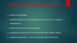 Malpresentation | PPT