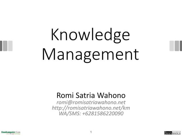 romi-km-01-introduction knowledg management | PPT