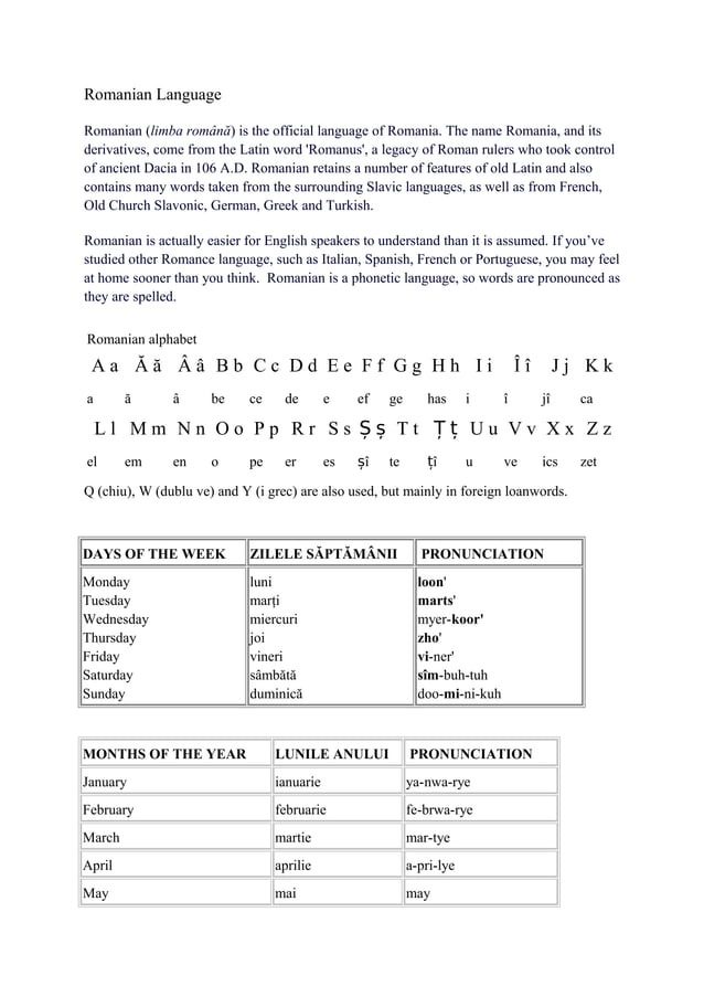 Learn Romanian Language | PDF